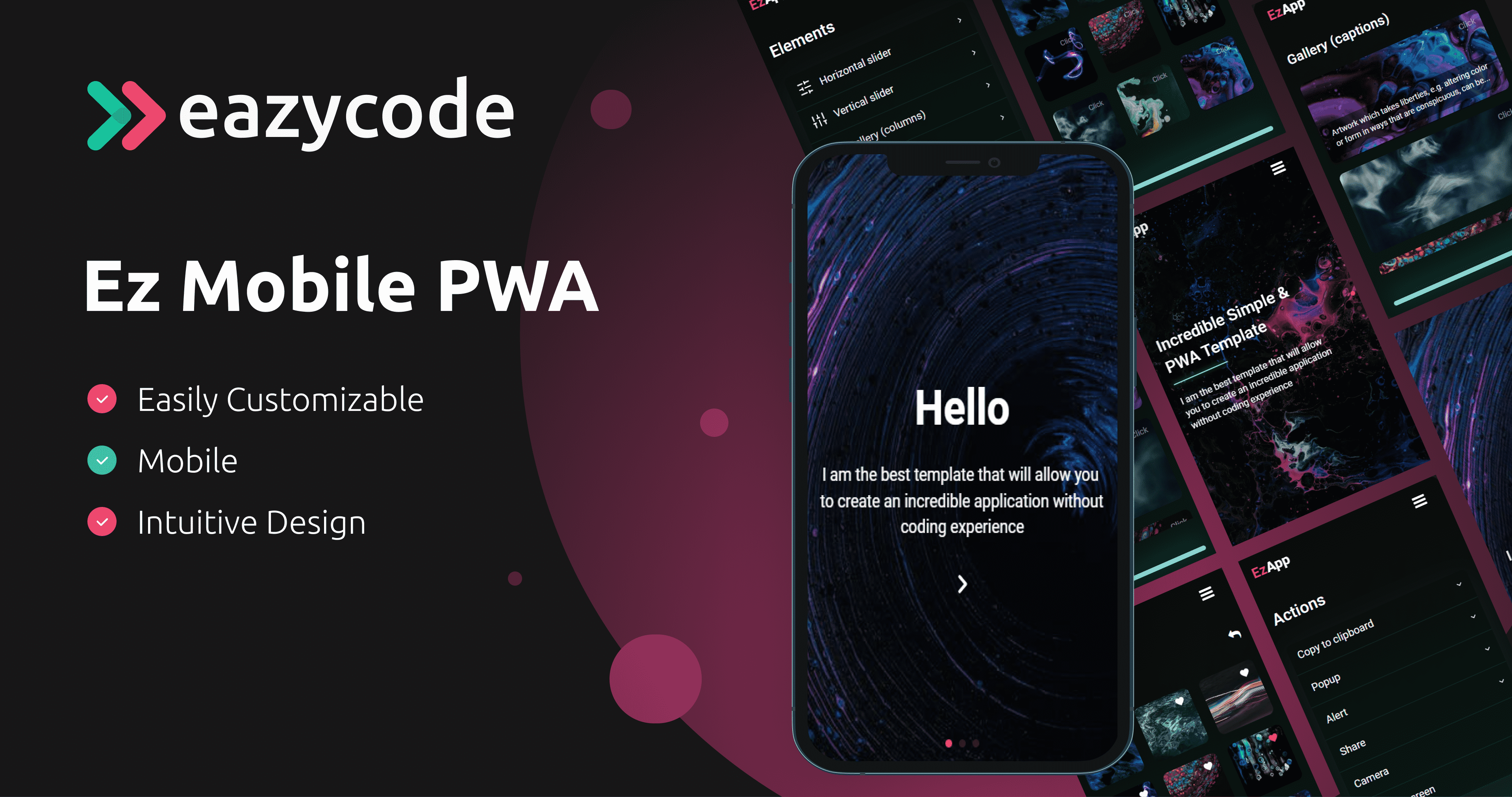 Ez Mobile PWA template - NoCode Bubble.io Template by EazyCode - NoCode Agency